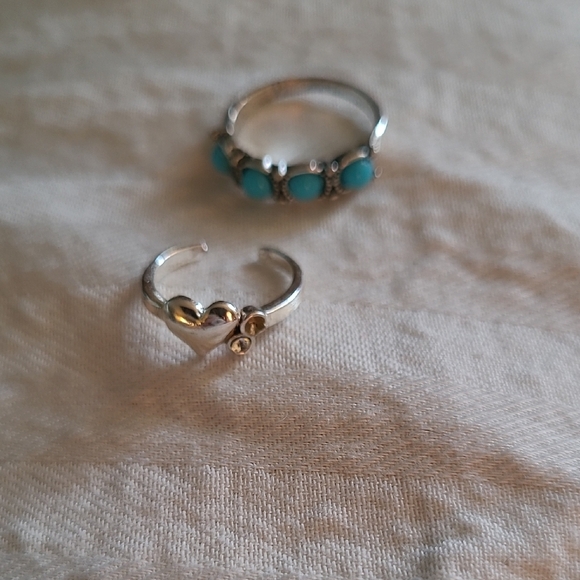 Jewelry | Elegant Silver And Turquoise Toe Ring Set | Poshmark